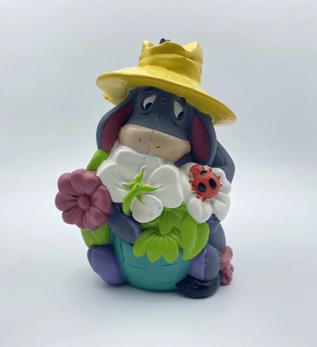Rare Winnie The Pooh Eeyore Sunhat & Flowers Disney Money Box Piggy ...