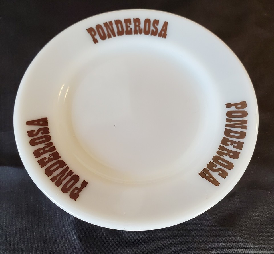 Vintage Ponderosa Restaurant Pyrex Coffee Cup and Saucer Milk Glass ...