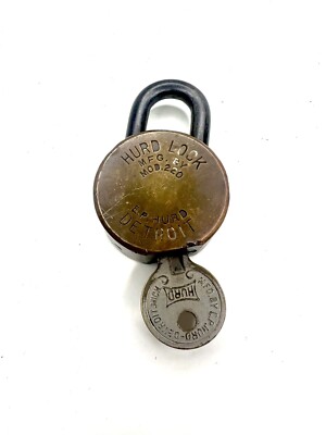 Vintage Padlock - HURD LOCK MFG BY E.P. HURD DETROIT MOD. 220 - Locked ...