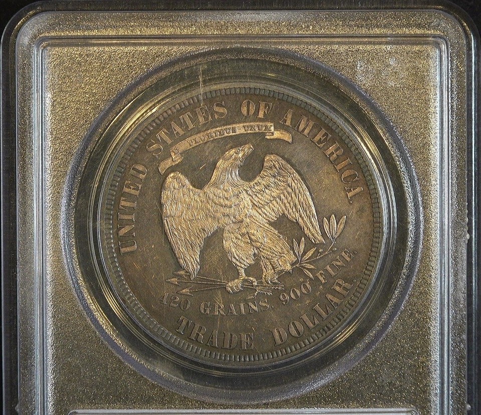 1881 PROOF Trade Dollar $1 PCGS PR 63 old holder - MONSTER TONER - near ...