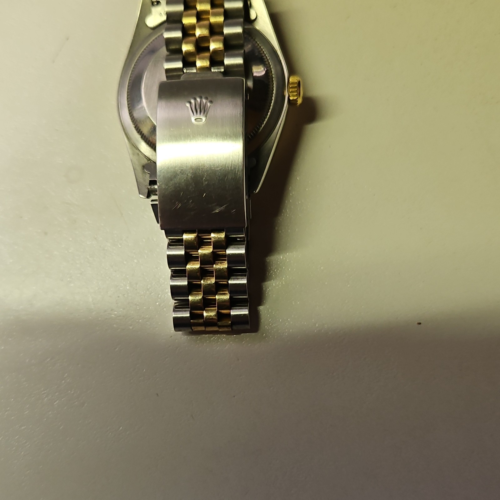 Rolex Datejust Two-Tone Fluted Bezel Gold Dial Diamond Markers Auto Box ...