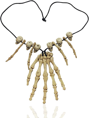 Bone Necklace Halloween Costume Accessory – Skeleton Skull Necklace for ...