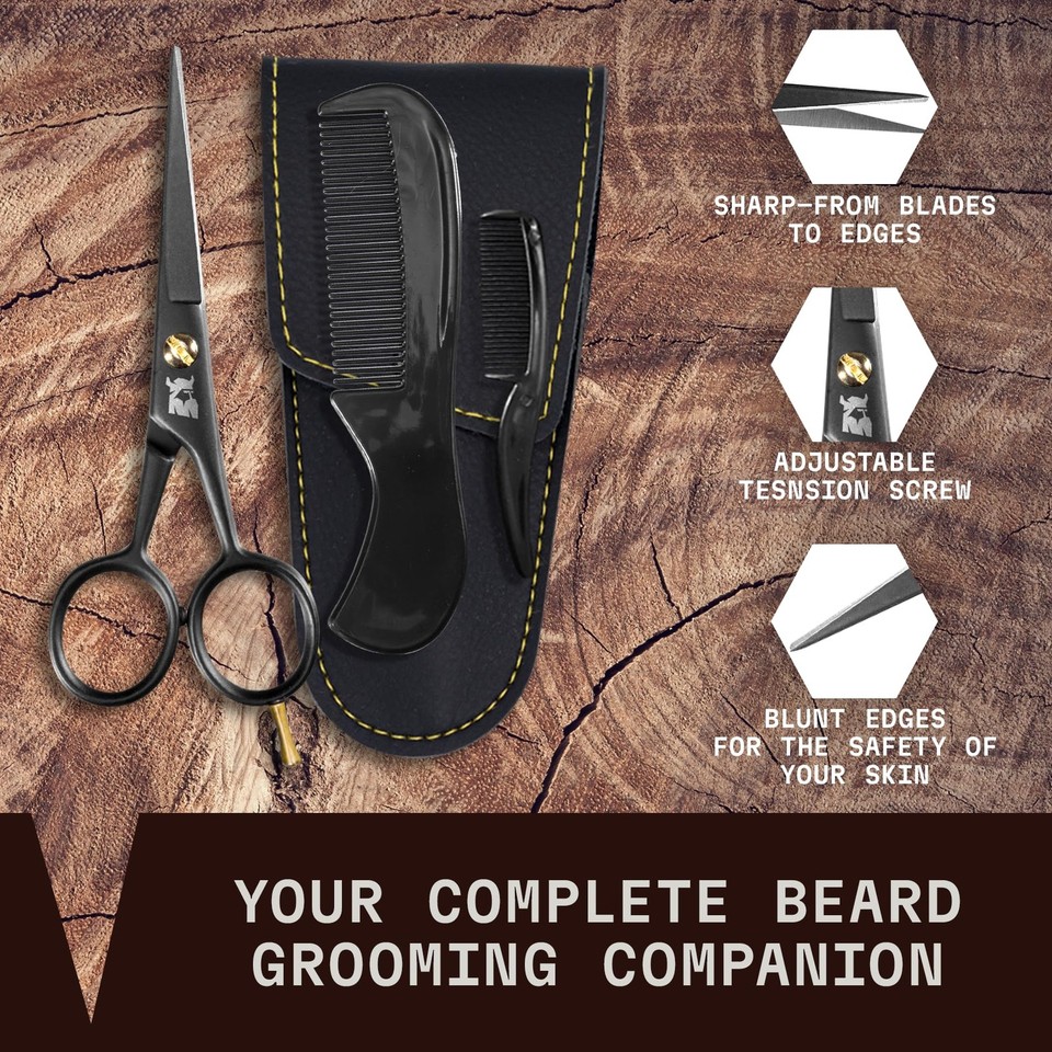 5-Inch Professional German Beard & Mustache Scissors – Men’s Mustache ...