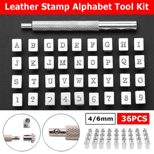 36 PCS Leather Stamp Alphabet Letter Metal Punch Set Logo Stamp Craft ...