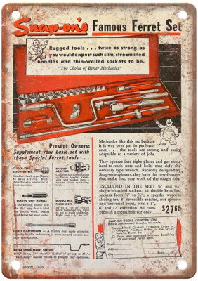 Vintage 1949 Snap-On Tools Corp. Ad Reproduction Metal Sign Z247 | eBay