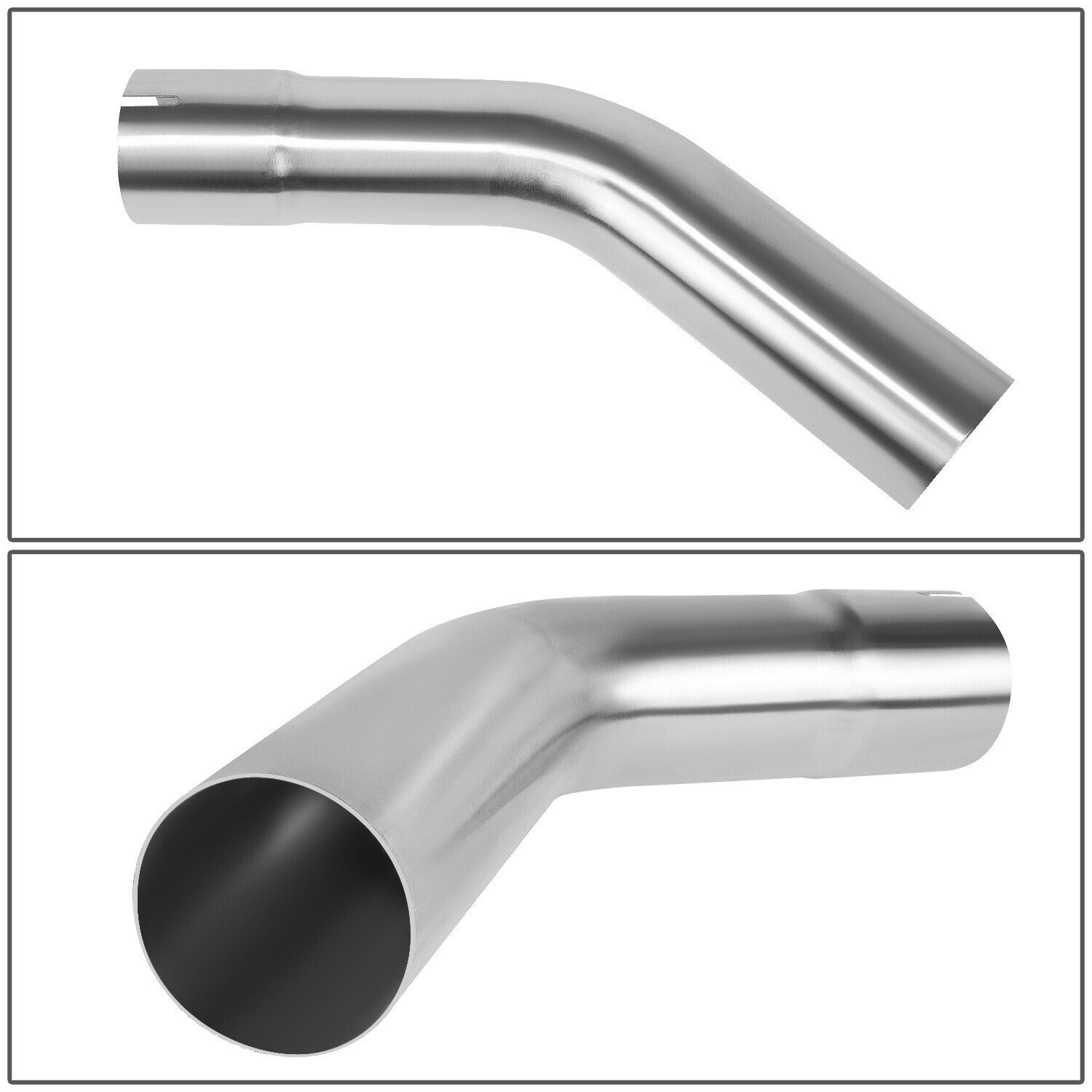 2x 2.5" Inch OD Custom 45 Degree Polished S.Steel Mandrel Bend Exhaust ...