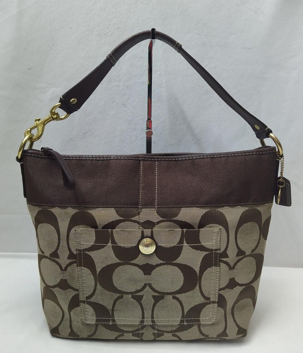 Coach Chelsea Signature Brown Canvas Leather Trim Zip… - Gem