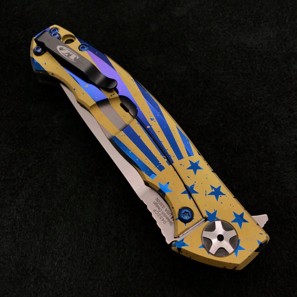 Zero Tolerance ZT 0452CF Plain Edge Folder BWL USA Starburst Ano ...