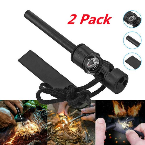 Fire Starter Flint Steel Striker Ferro Rod Waterproof Firesteel Camping ...