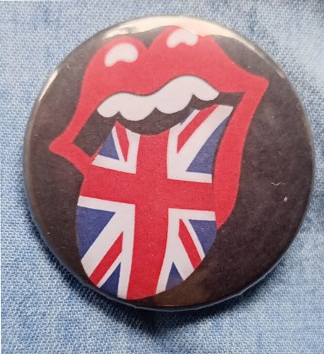 BADGE PINS BOUTONS ROLLING STONES ORIGINAL MICK JAGGER LANGUE UK KEITH ...