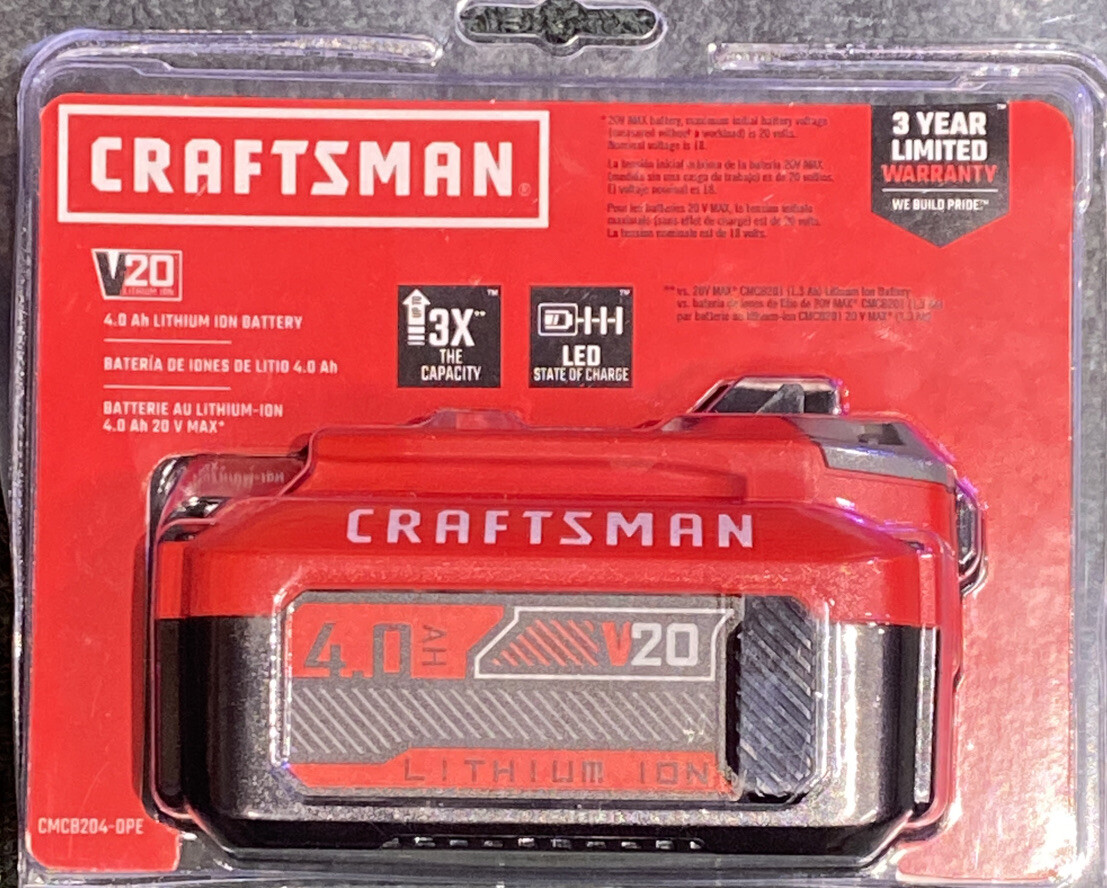 Craftsman CMCB204-OPE V20 Lithium Ion Battery 4.0 Ah BRAND NEW IN ...