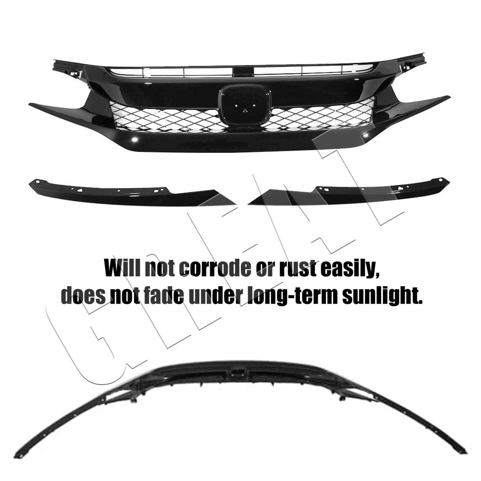 For 2016-2018 Honda Civic Front Grille Type R Style Hood Grill ...