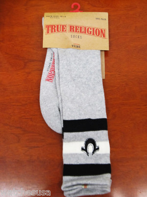 True Religion Black / Gray Striped Mens Socks Size 10-13 | eBay