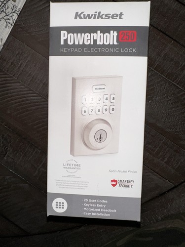 Kwikset Powerbolt 250 Satin Nickel Single Cylinder Smart Lock Deadbolt ...