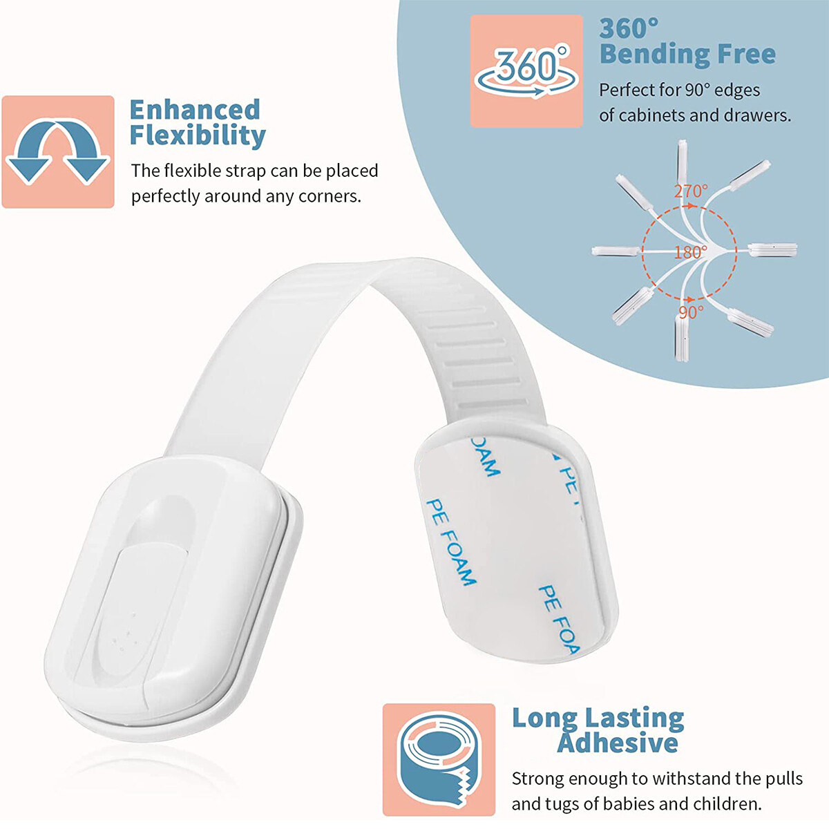 6Pcs Child Safety Strap Lock Baby Lock Multifunctional Baby Proofing🥛 ...