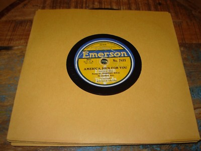 ROBERT RICE / PEERLESS QUARTET a rainbow / america - 7" 78 rpm emerson ...