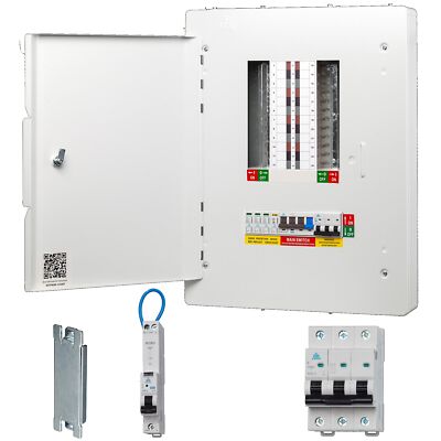 Metal 3 Phase Consumer Unit Distribution Board MCB's & RCBO's | eBay UK