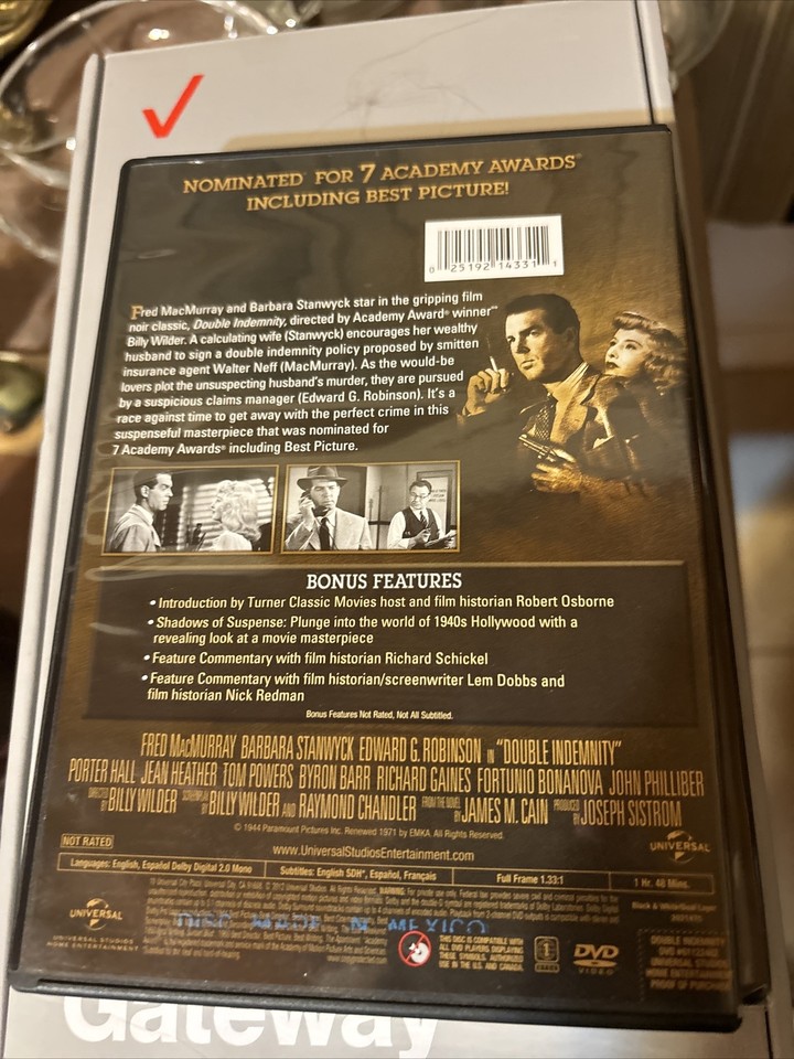 Double Indemnity (DVD, 1944) 25192143311 | eBay