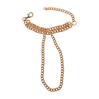 Women Gold Metal Chain 2 Rows Bracelet Connected Ring Day Night Stylish ...