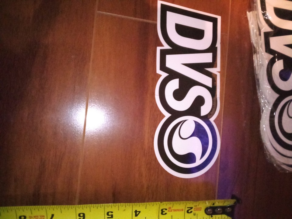 7" DVS Skateboarding shoes sticker/decal in Black and white. %100 ...