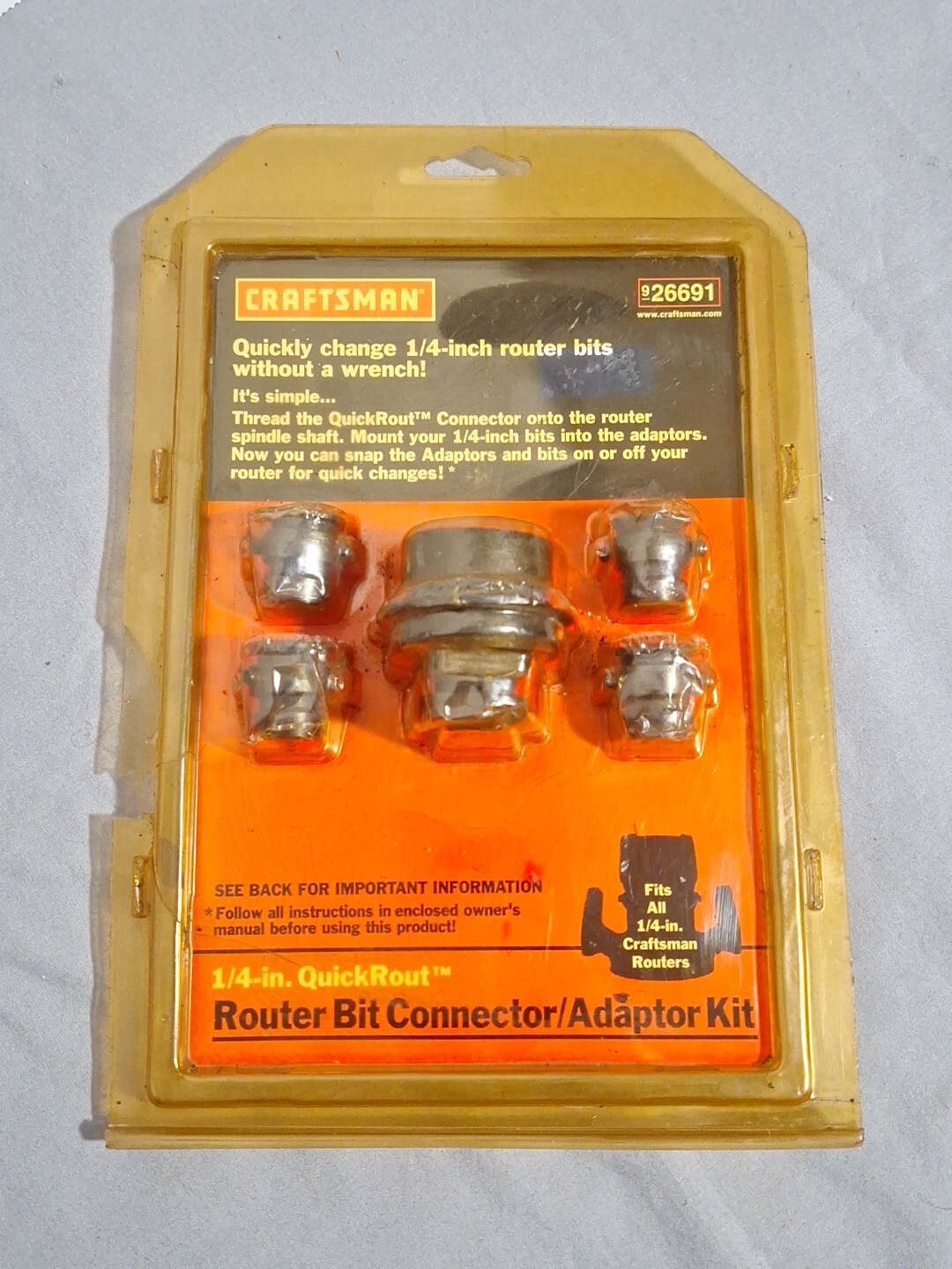 Craftsman Router Bit Connector/Adaptor Kit 1/4 in. QuickRout 9-26691 | eBay