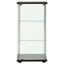 Small Glass Display Cabinet 3 Shelves Door Black MDF Base Top Narrow ...