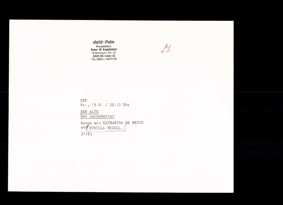 Sybilla Meckel Katharika de Bruyn Original Pressefoto Der Alte +G 18702 ...