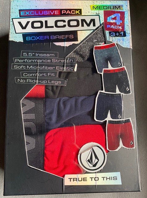 Volcom Underwear Men’s Boxer Briefs 4 PK Multi Color Size Large L for ...