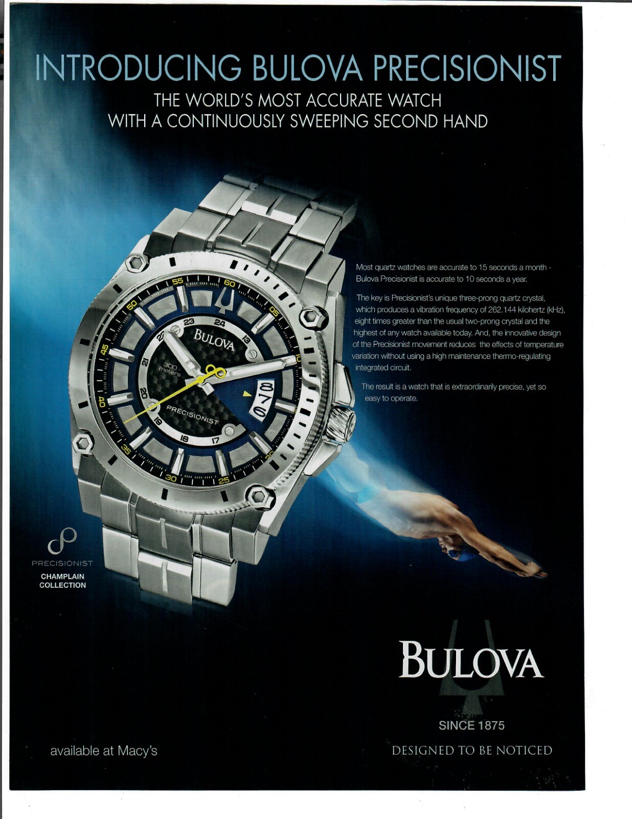2010 Print Ad Bulova Watch The Worlds Most Accurate Designed To Be Noticed | eBay
