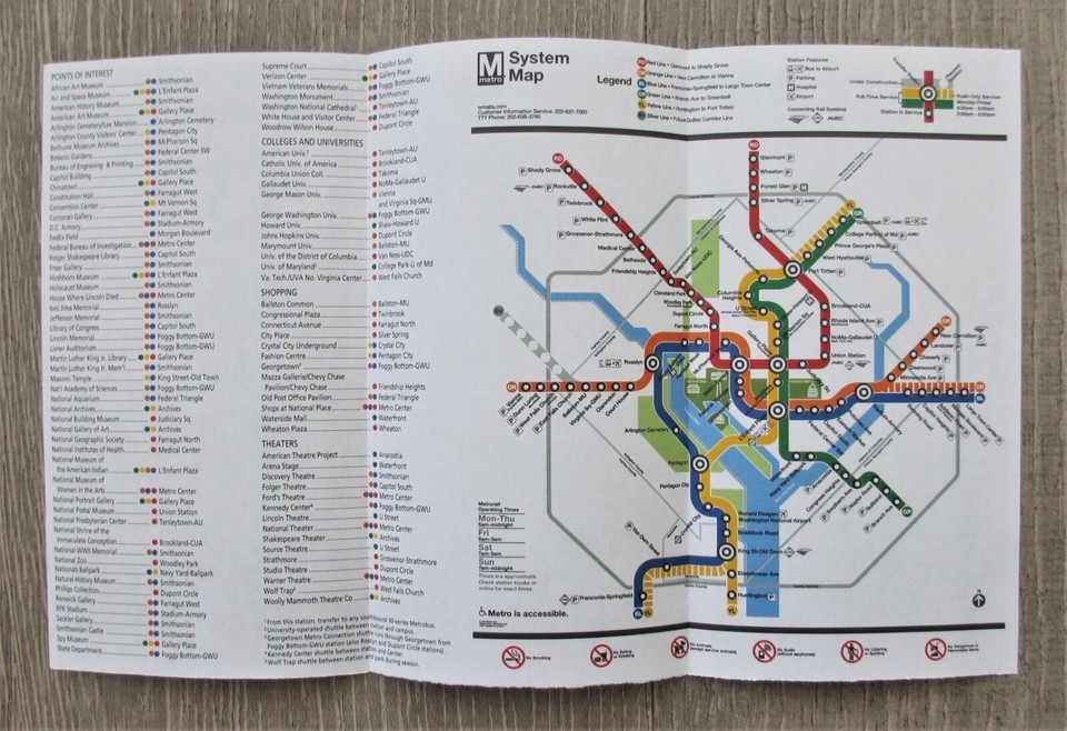 Washington DC Metro Pocket Guide Map Subway (December 2012) | eBay