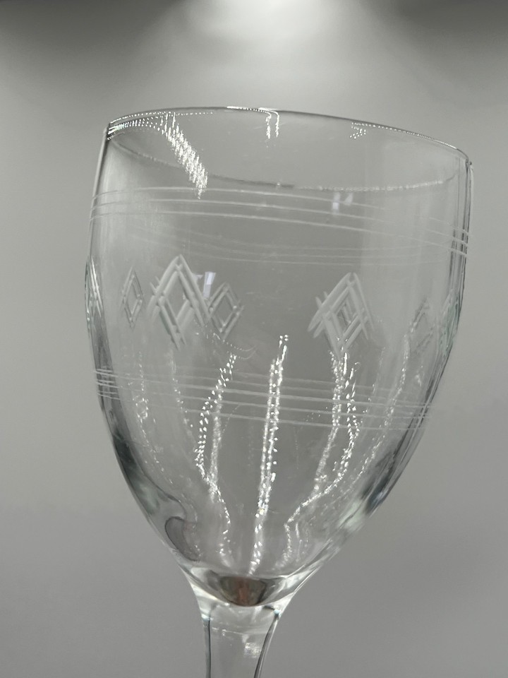 Vintage Fostoria Criss Cross Clear Wine Glass Elegant Glassware Set of ...