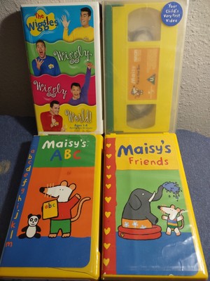 VHS Lot Maisy Mouse ABC, Friends, Fun In the Sun + The Wiggles '99 Y2K ...