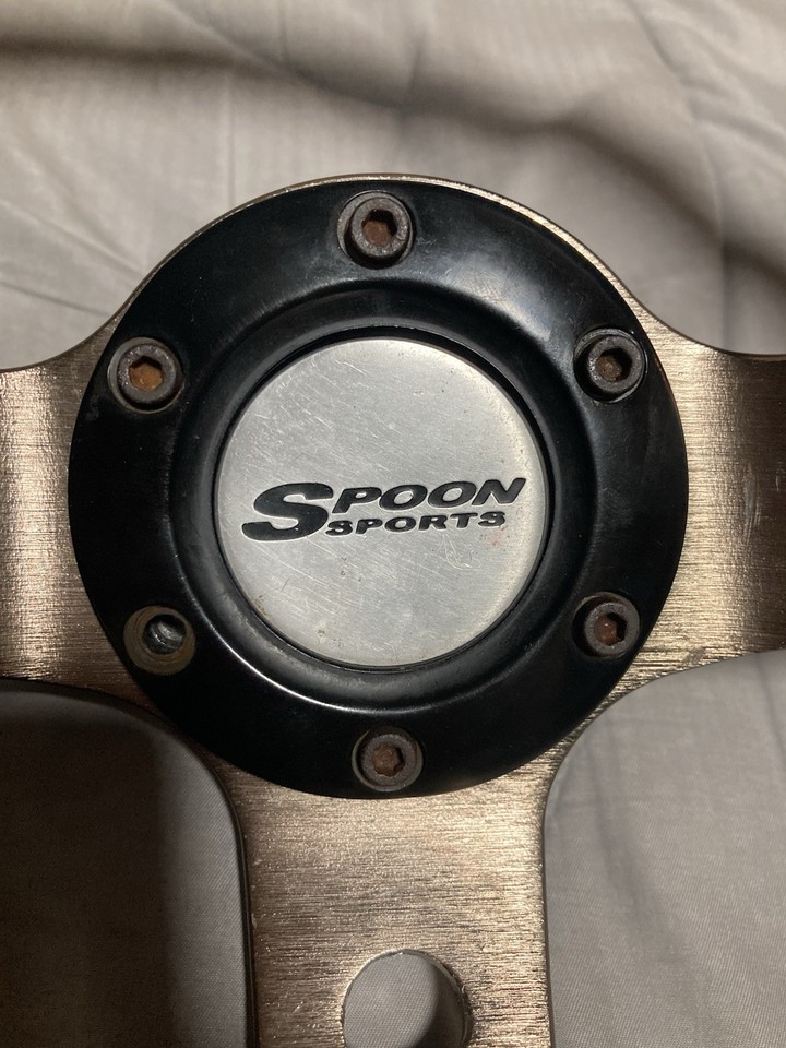 Spoon Sports Genuine Leather Steering Wheel With Horn Button Wheel Only ...