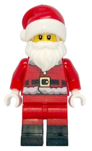 New Lego Santa Minifigure - with beard - Candy Cane on back - HOL246b ...