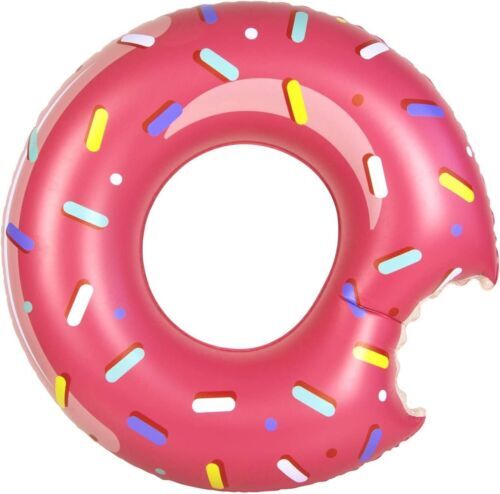 Jumbo Inflatable Donut Pool Float Large Swim Ring for Beach & Pool Fun ...