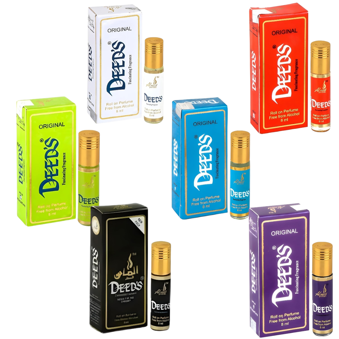 Almas Fascinating DEEDS Liquid Attar WitH Fresh Fragrances - 8ml (Combo ...