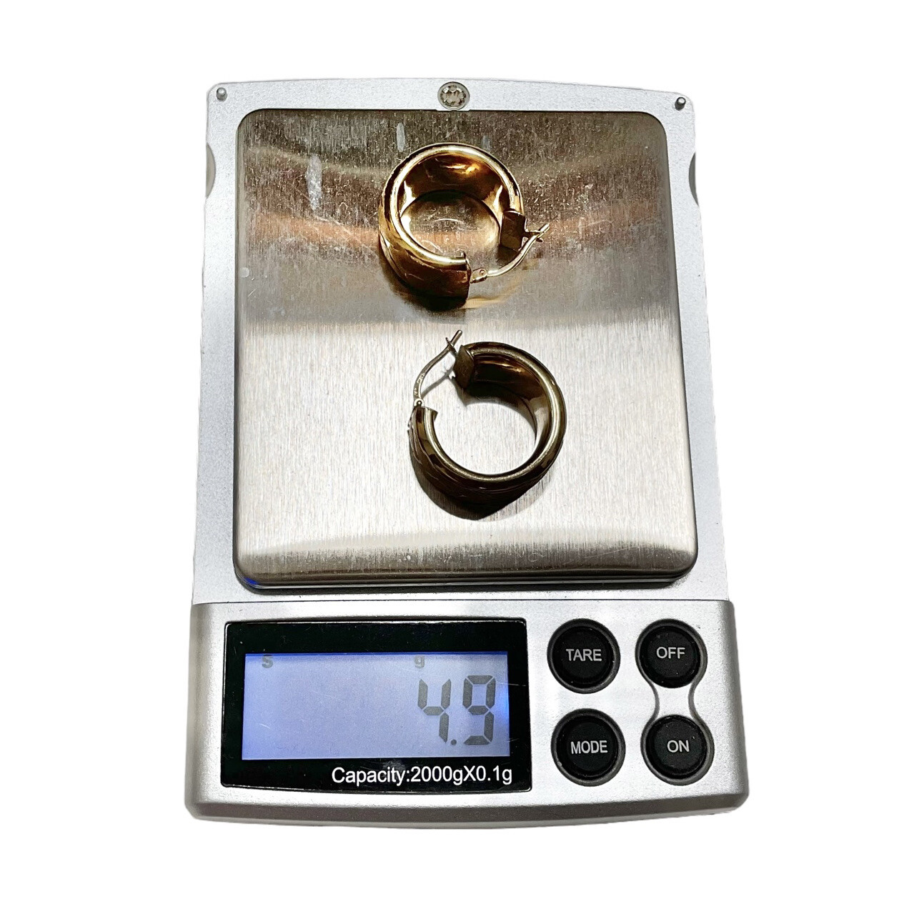 GCJ 14k Gold Hoop Earrings 4.9grams George Carter Jessup Italy Textured ...