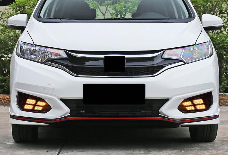 Led Front Fog Lamp Day Running Light Turn Signal 4-Eye For Honda Fit ...