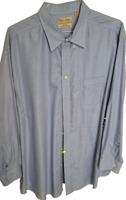 Roundtree Yorke Gold Label Men's Tall 4XT Shirt Dillard's 4XLT Blue ...