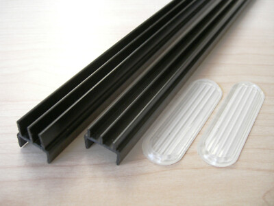Vivarium glass track runners clip on for 3ft wide viv 15mm thick wood ...