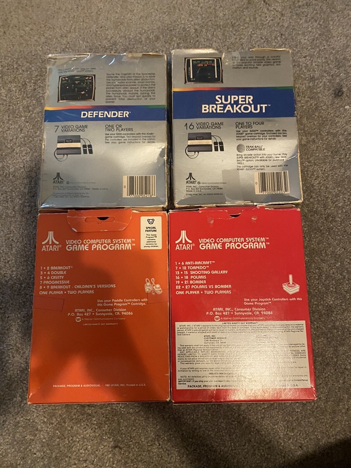 Atari 2600 5200 Game Lot Air Sea Battle Super Breakout Defender Cib | eBay
