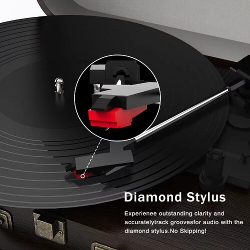 Record Player A3 Vintage Audio Turntables 3-Speed Vinyl Spinner with ...