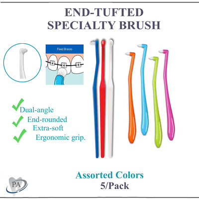 Dental End Tuft Toothbrush 7 Tuft Tapered, Assorted Colors. 5/Pk | eBay