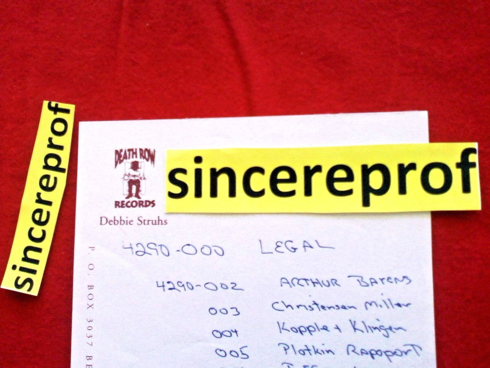 SUGE KNIGHT DEATH ROW RECORDS DAVID KENNER ORIGINAL 1 OF 1 RARE💎 ...