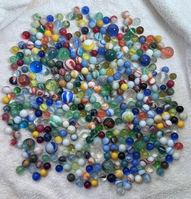 Lot Of Vintage Marbles Assorted Styles 380 Marbles /5 Lbs. READ/ See ...