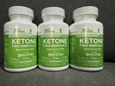 3x Real Ketones Bio Identical Keto Electrolytes Supplement 60 Capsules ...