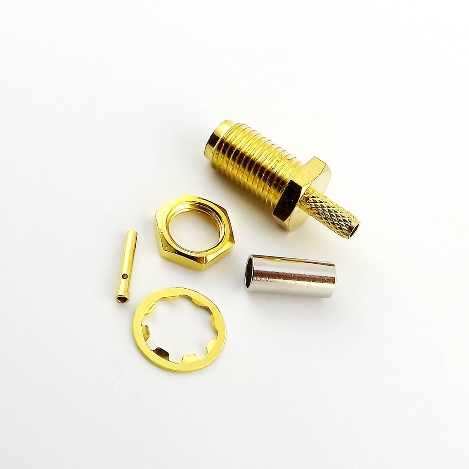 RF Connector SMA Female w/Nut Bulkhead Crimp RG174 RG316 RG179 RG188 ...