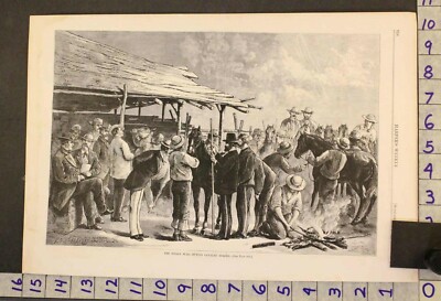 1876 WESTERN MILITARY INDIAN WAR ARMY CAVALRY HORSE BUYING ART PRINT ...