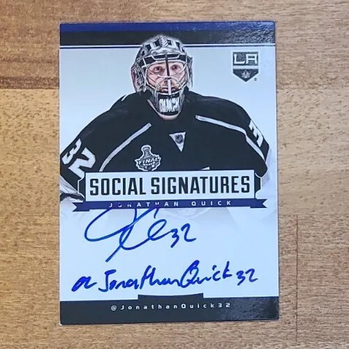2011-2012 Panini JONATHAN QUICK hard Signed Auto Social Signatures #SS ...