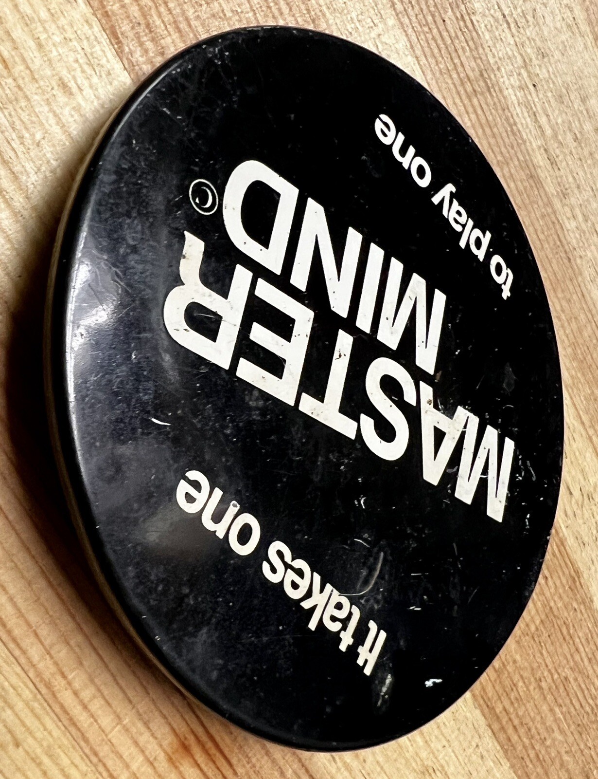 Vintage 1970’s Collectible 4 inch Black & White Pin Badge Mastermind ...